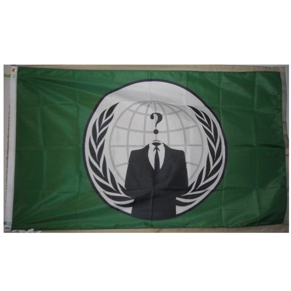 Wall Decor | Anonymous Hacker Corporate 3x5 Green Horizontal Flag ...